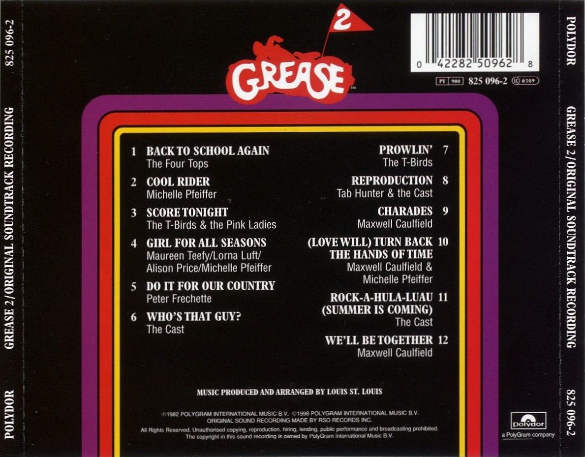Grease 2 Soundtrack : Back | CD Covers | Cover Century | Over 1.000.000 ...